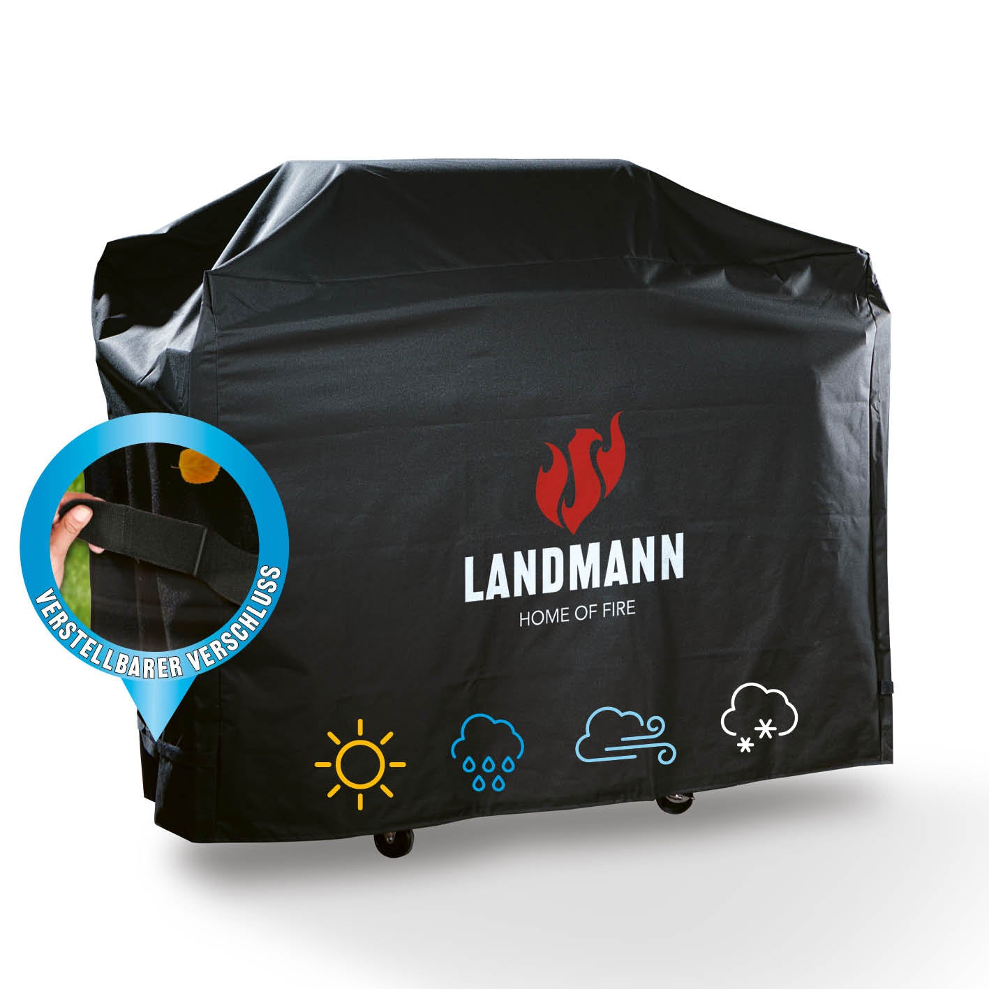 LANDMANN Wetterschutzhaube Premium - 62x148x120cm - schwarz